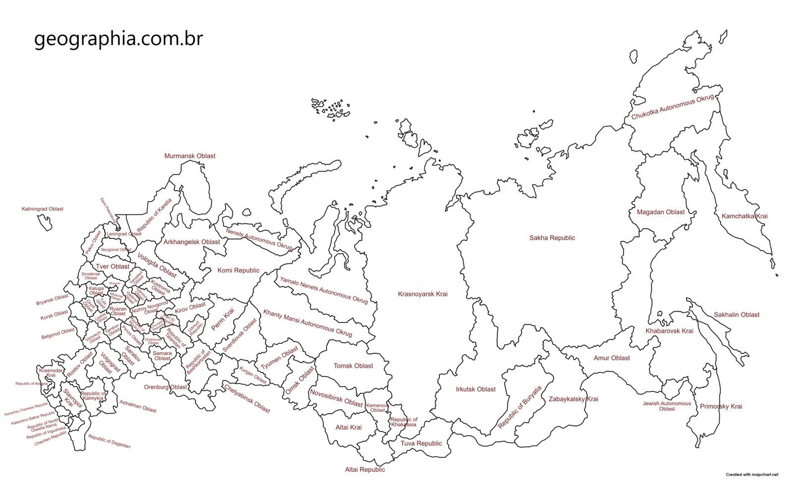 Mapa Da Rússia (diversos) - Portal Geographia