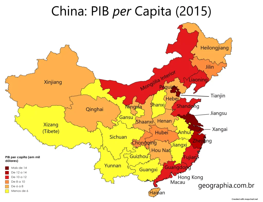 Mapa Da China (diversos) - Portal Geographia